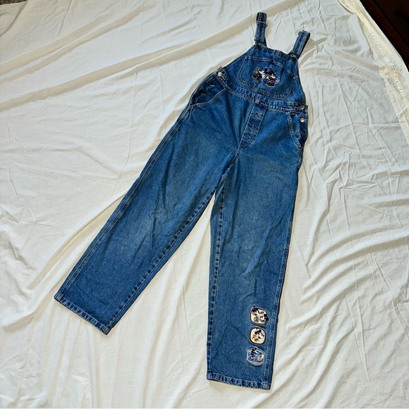 Disney | Pants & Jumpsuits | Vintage Denim Overalls With Cartoon Mickie ...